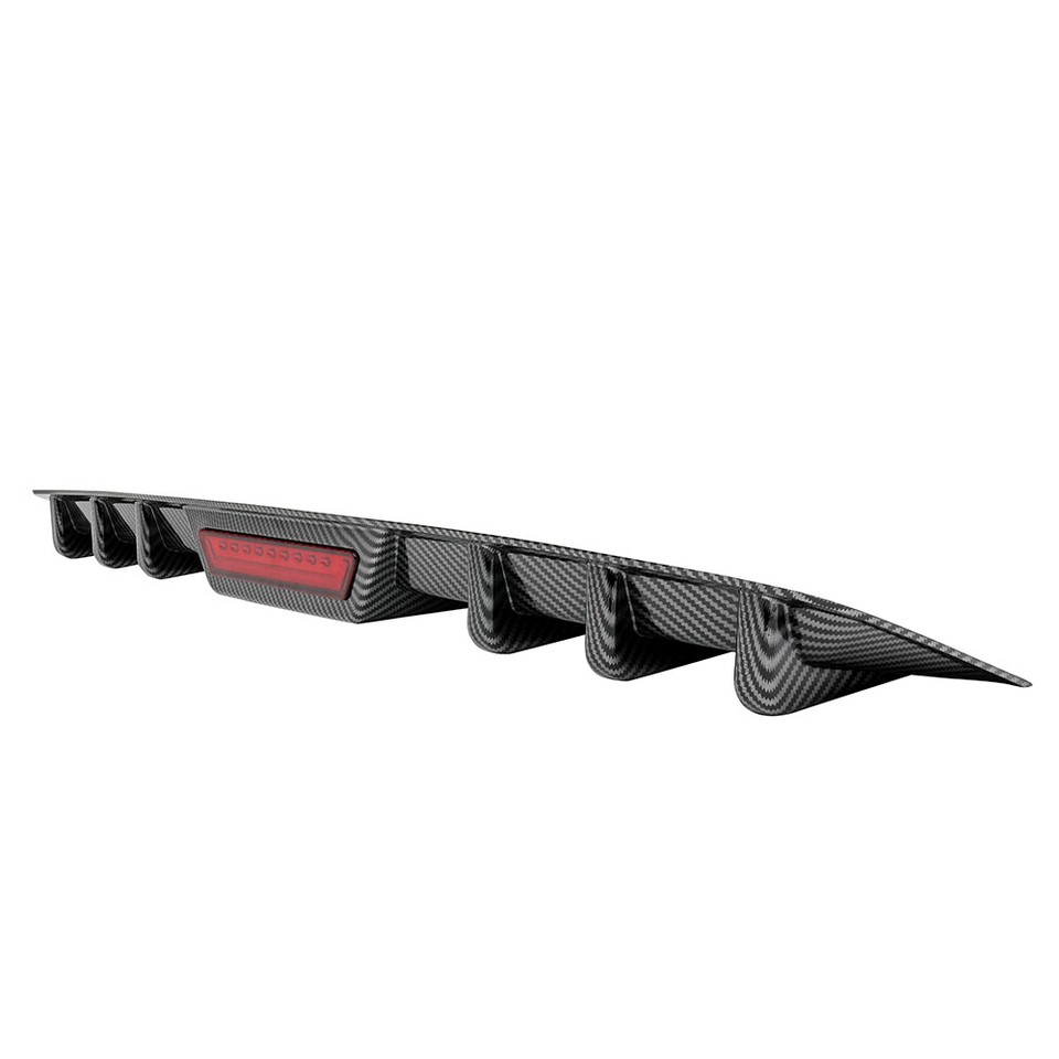 34" Carbon Fiber Rear Bumper Diffuser Lip w/ LED Light For Toyota Prius ...