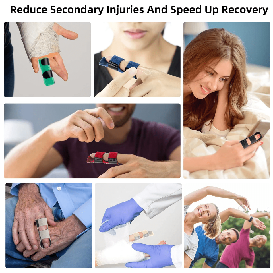 6pcs Finger Splint, Trigger Finger Splint with Belt-in Aluminum Splint ...