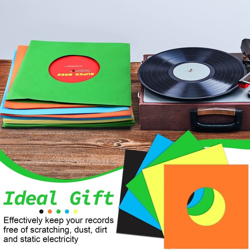 50 Pieces Vinyl Record Storage Album Sleeves 45 Rpm Paper Covers Inner ...