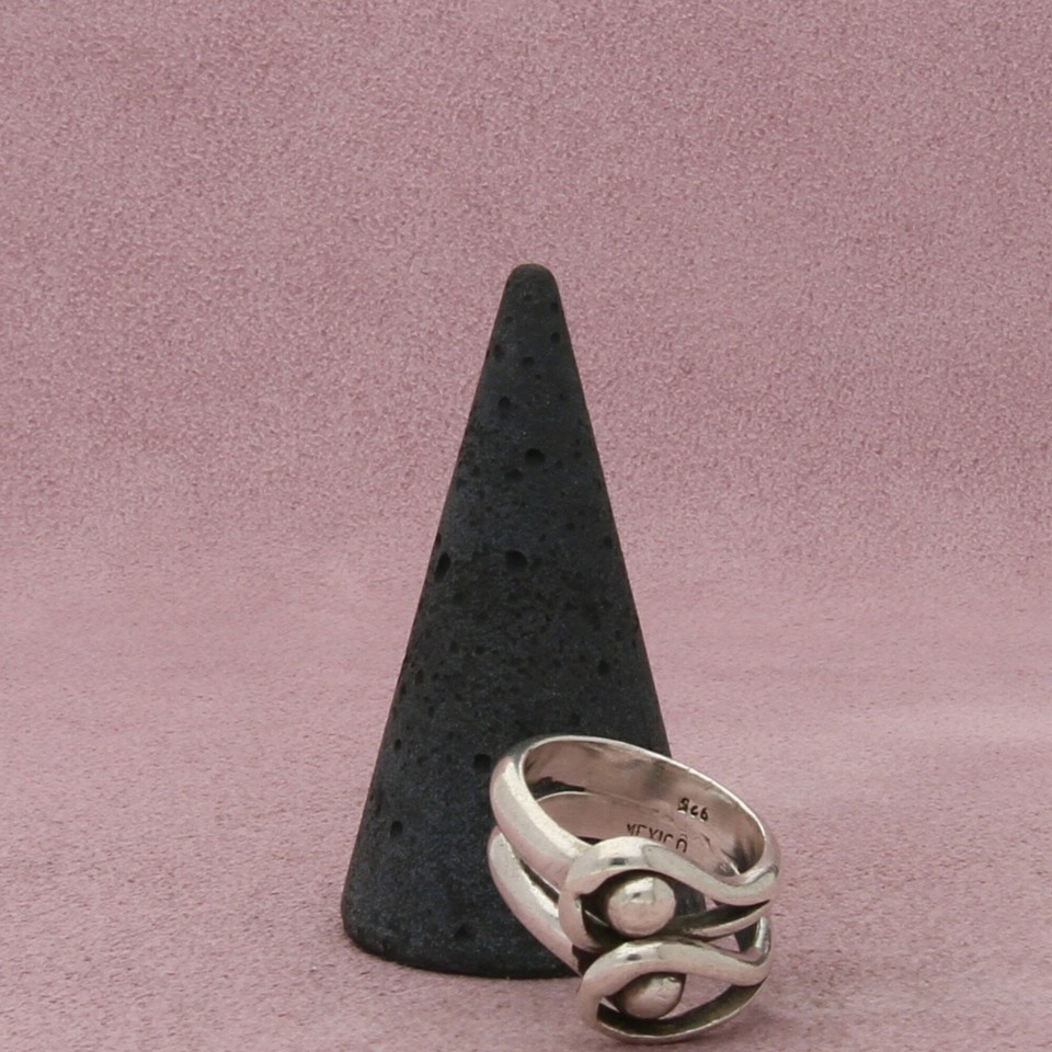 mexico sterling silver vintage double hook & eye ring size 5.5 | eBay