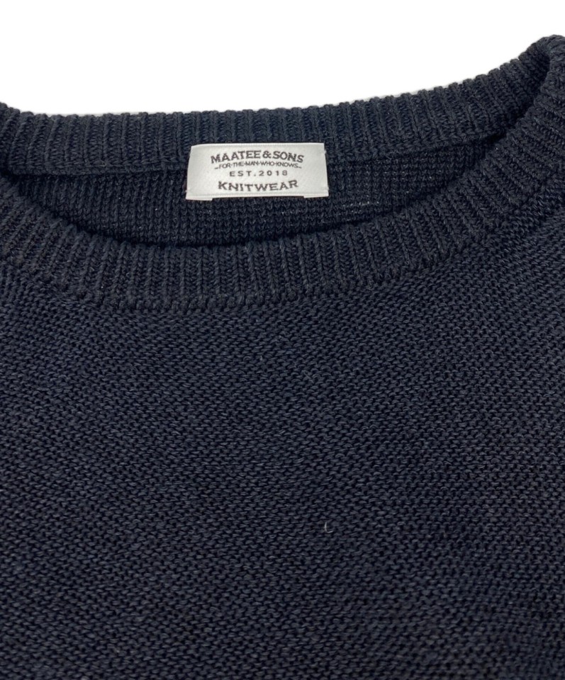 MAATEE&SONS Strong twisted linen Hyottoko C/N sweater Size: 2 Black ...