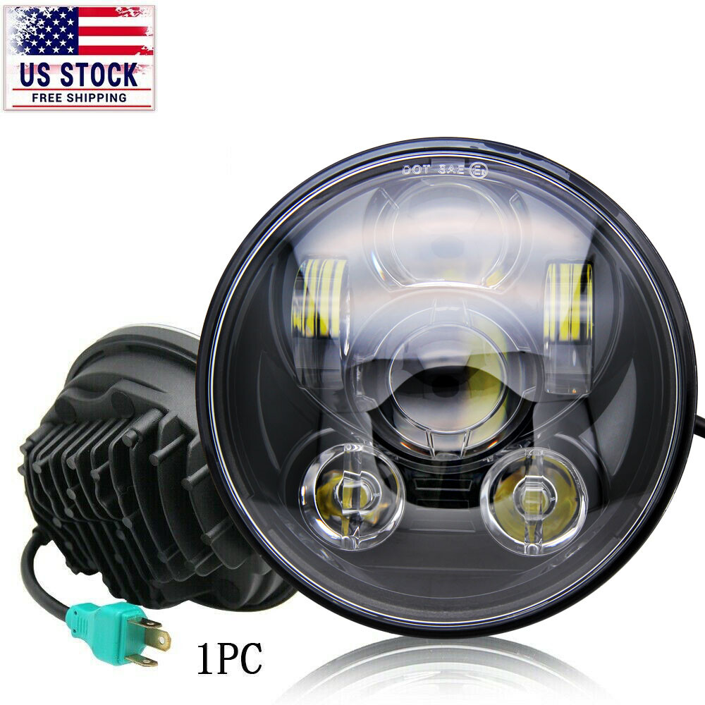 DOT 5.75 LED Sealed Hi/Lo Beam 90W Projector Headlight Black For ...