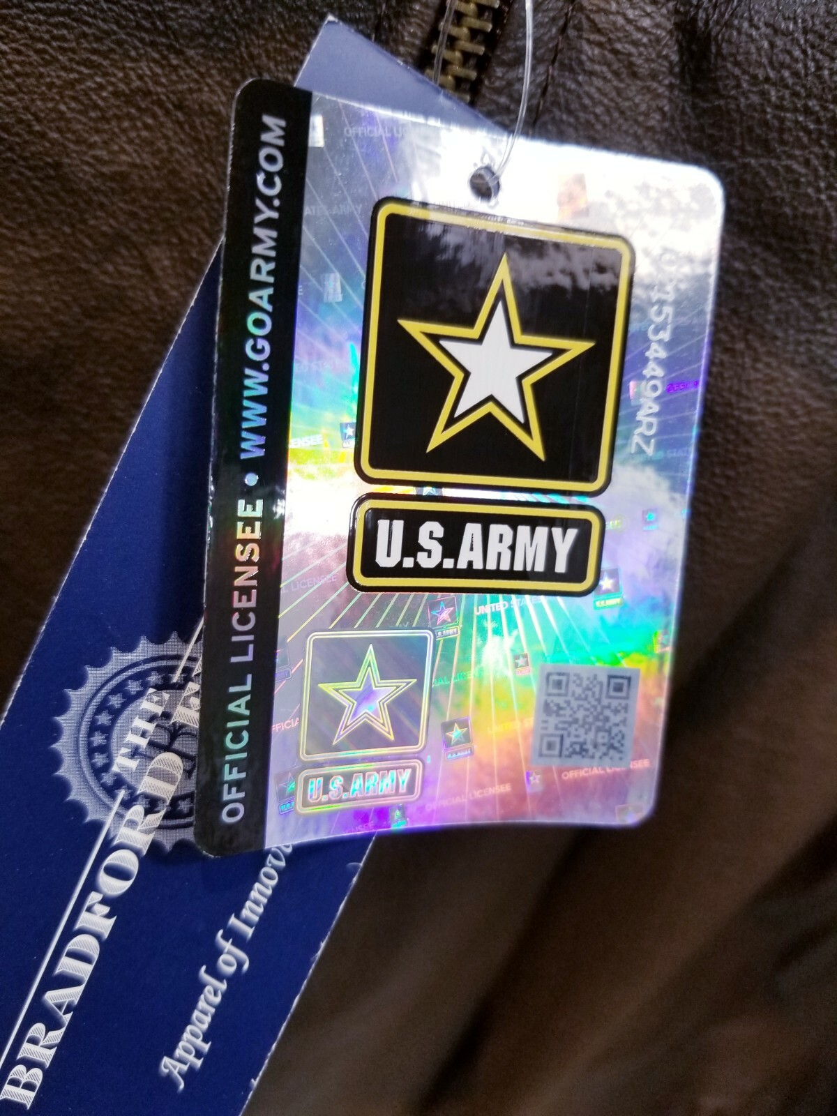 U.S. Army Pride Men's Embossed GENUINE Leather Bomber Jacket sz LARGE ...