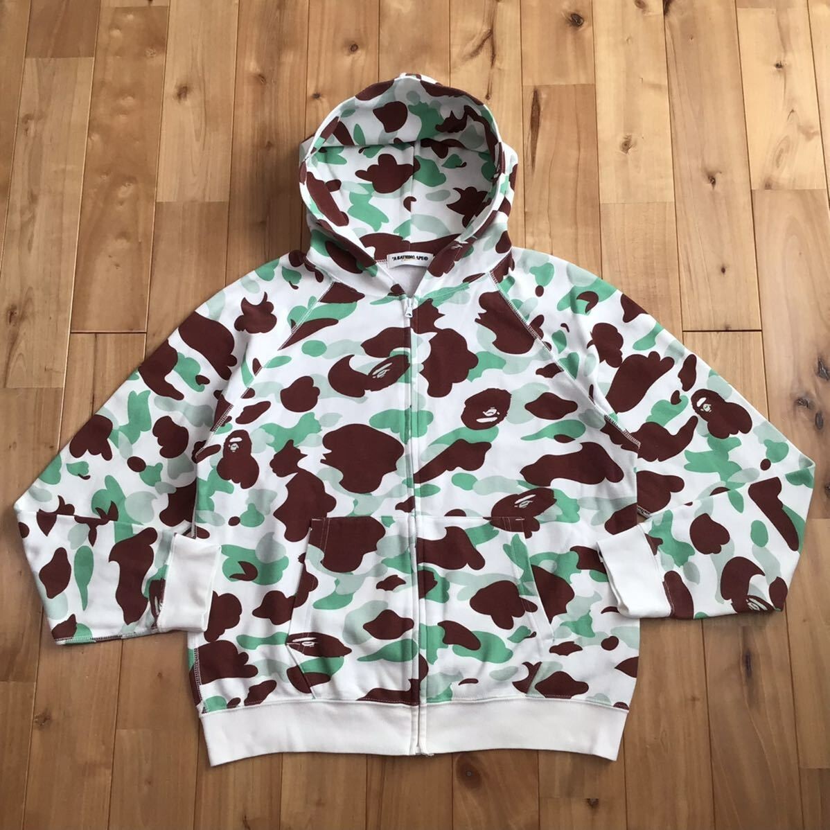 Sendai city camo Cotton Pique zip hoodie BAPE NIGO A Bathing Ape Size S ...