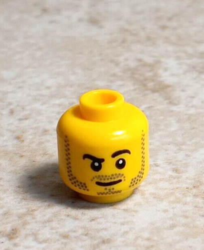 LEGO Stubble Beard Mustache One Eye Brow Up Pupils Goatee Sideburns ...