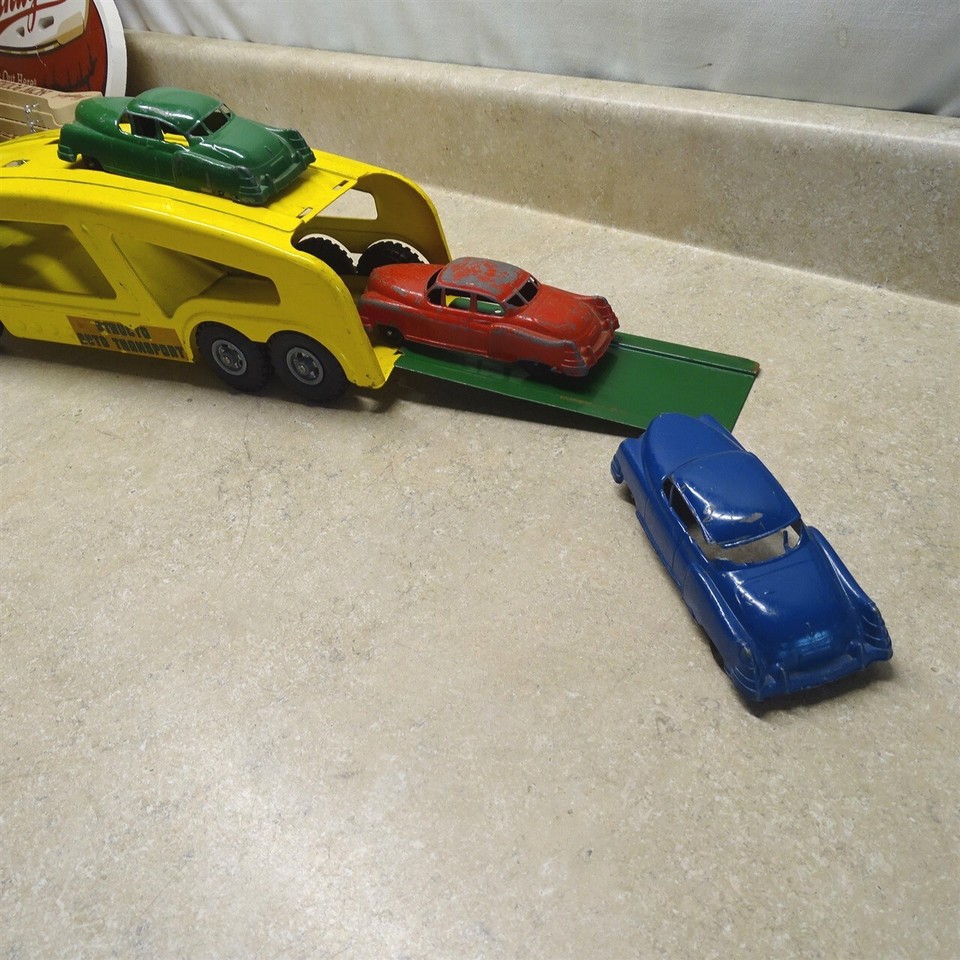 Vintage Structo Auto Transport Truck, Car Carrier + Ramp, 3Cars, Chrome ...