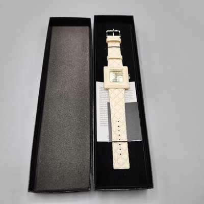 Joan Rivers Classics Collection Watch Ivory Cream Square V377 NEW Needs ...
