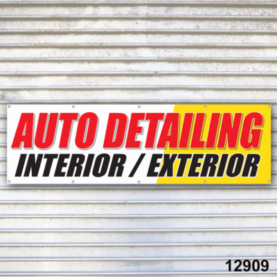 Auto Detailing Interior Exterior Banner Sign Auto Repair Tire Dealer ...