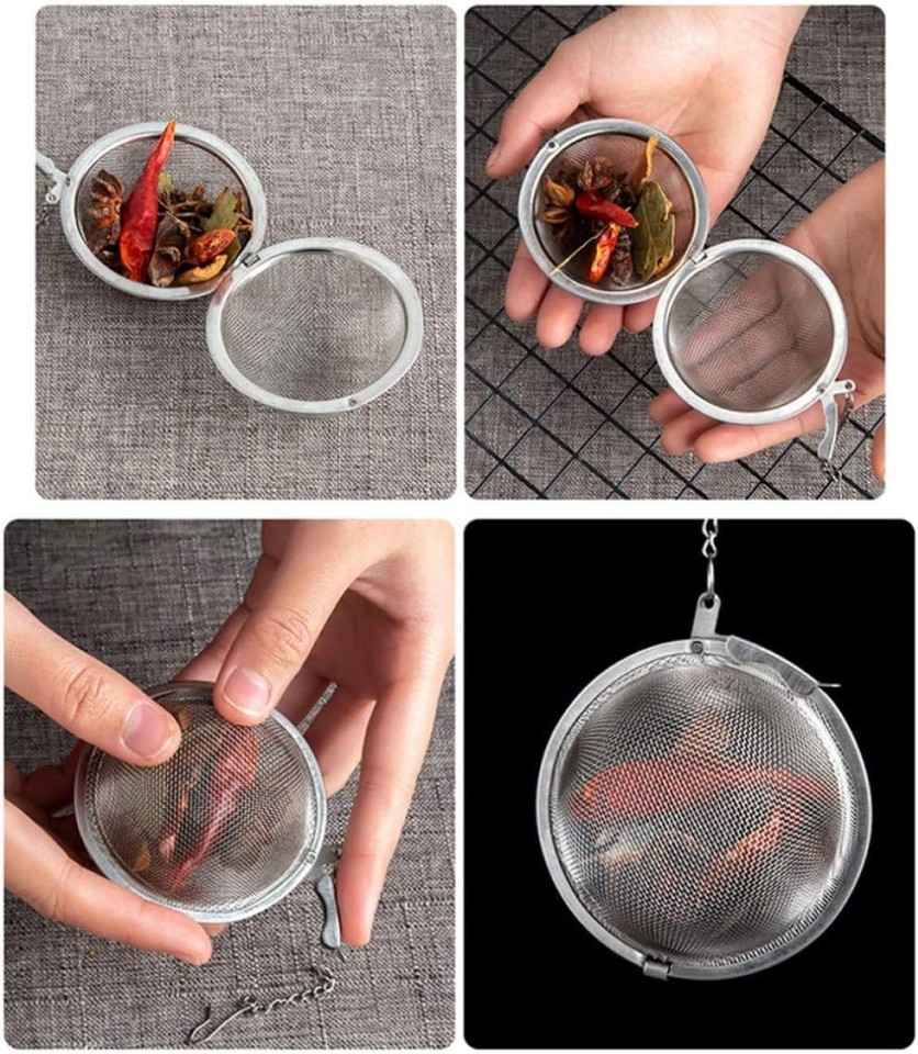 Mayata 3pcs Stainless steel fine mesh seasoning ball kitchen soup spice ...