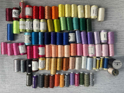 Bundle of 79 Machine Embroidery Threads, New and Part Used, 13 Sewing ...