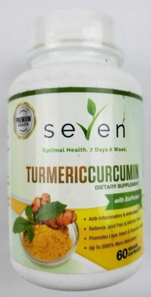 Seven Turmeric Curcumin 1300mg 60 Count Exp 3/22 for sale online | eBay