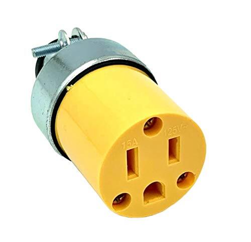 BRUFER 320201 Heavy Duty Armored Female Electrical Plug 3-Prong 125V ...
