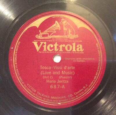 Maria Jeritza – 78 rpm Victor 687: Tosca-Vissi d’arte/Cavalleria-Voi lo ...