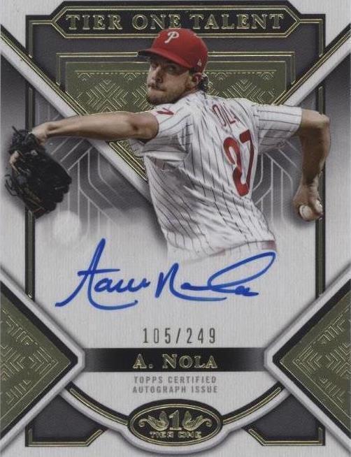 2023 Topps Tier One - Tier One Talent Autographs Aaron Nola #T1TA-AN ...