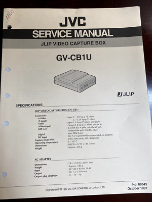JVC GVCB1U JLIP VIDEO CAPTURE BOX Service Manual FROM THE USA ...
