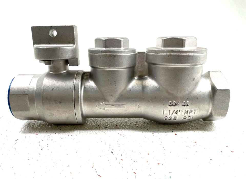UNI-LATERAL 1-1/4" NPT Stainless Steel Lateral Sewer Backflow Preventer ...