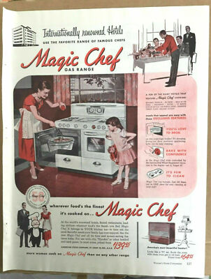Magic Chef stove range oven print ad 1951 original vintage 1950s home ...