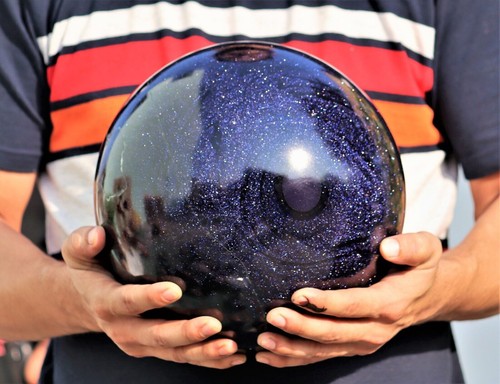 230MM Blue Goldstone Crystal Healing Sphere Blue Sandstone Energy ...