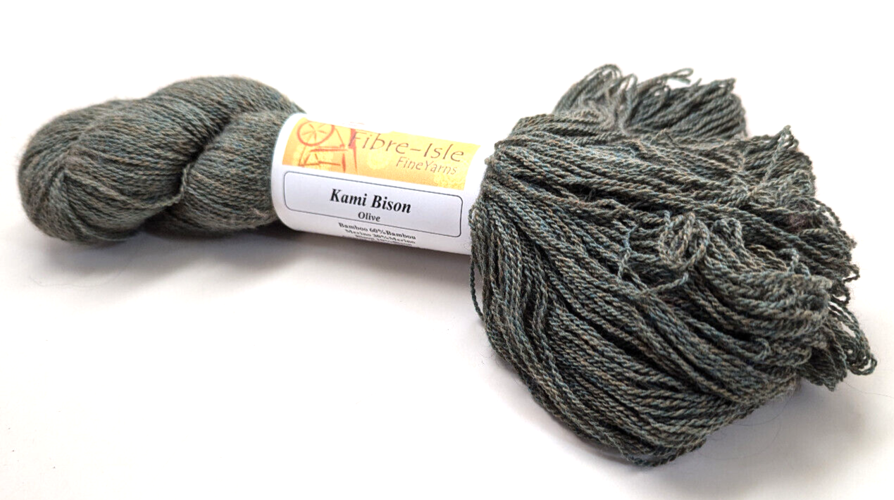 Fibre-Isle 60% Bamboo/30% Merino/ 10% Bison Kami Bison Olive DS | eBay