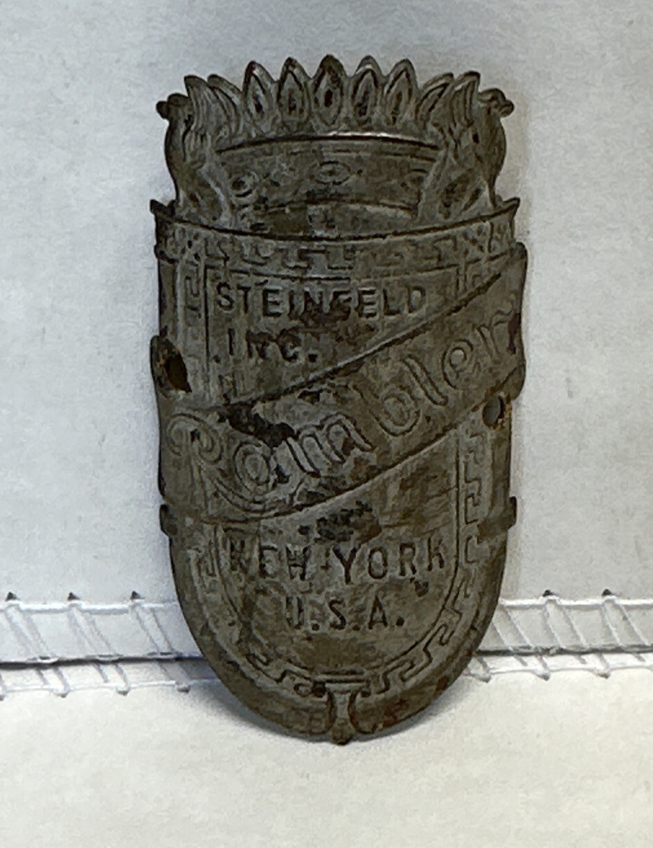 Vintage Rare RAMBLER By Steinfeld Bicycle Head Badge Metal Emblem New ...
