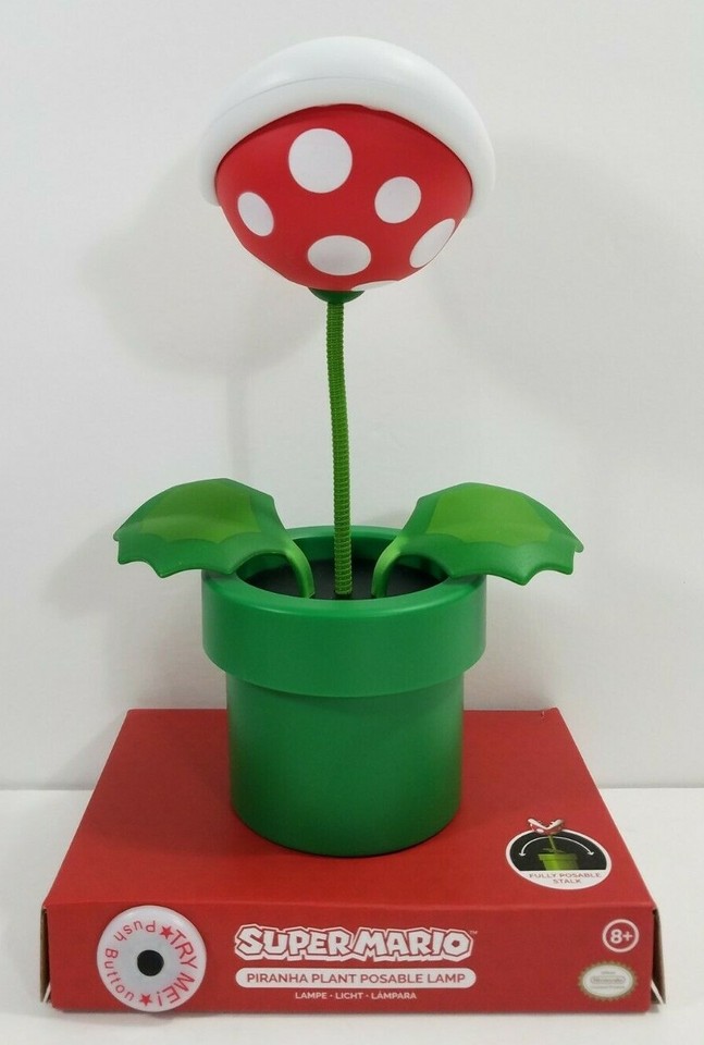 Piranha Plant Super Mario Paladone Nintendo Posable LED kid's desk lamp ...