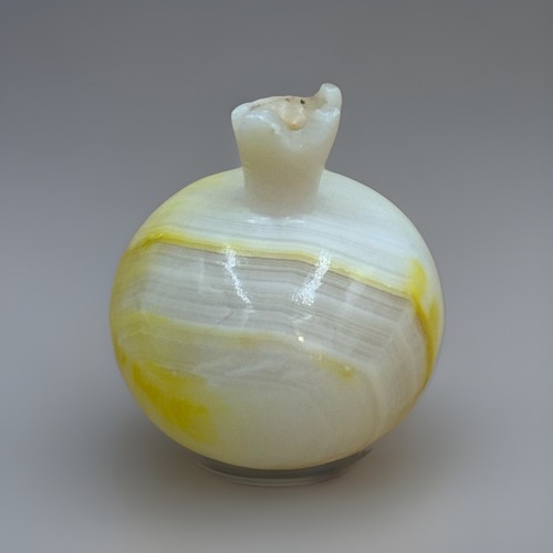 Vintage Italian Alabaster Fruit, Yellow and White Carved Stone ...