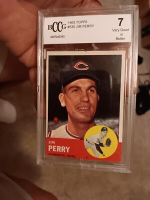 1963 Topps Baseball # 535 Jim Perry BCCG 7 Beckett TOUGH CARD | eBay