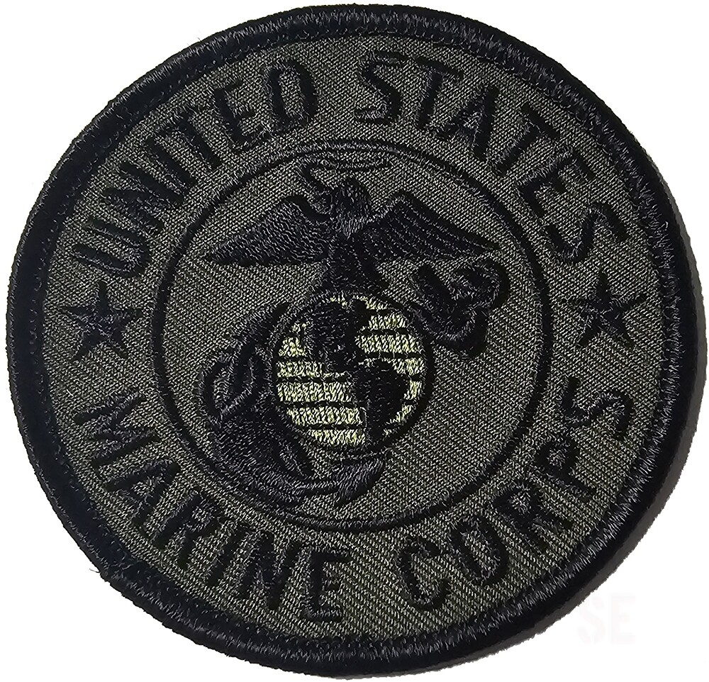 Marine Corps Patch Subdued Olive Drab w OD Black EGA Embroidered USA USMC | eBay