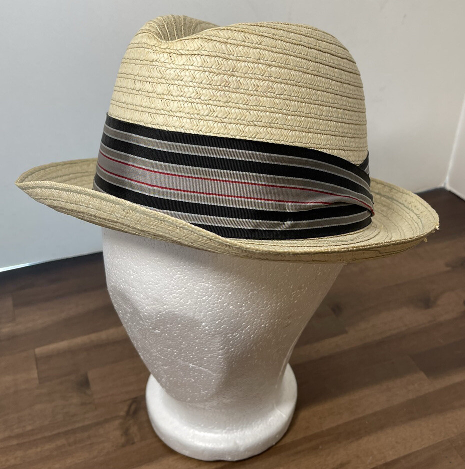 Vintage Flicker Milan Straw Fedora VINTAGE ADAM FLICK… - Gem