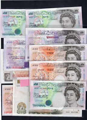 Bank of England banknotes 5 to 50 pounds Kentfield Signature(1990/1993 ...
