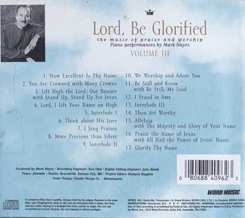 Lord Be Glorified Music: Of Praise And Worship Vol. III (CD, 1995 Word ...