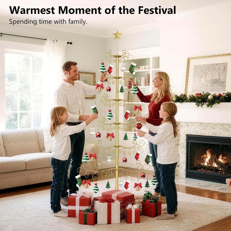 SLSY Metal Ornament Display Tree Stand 6ft 7ft Wrought Iron Christmas ...