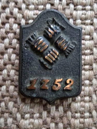 ANTIQUE Fire Mark Miniature Cast Iron Fireman’s Insurance Fraternal ...