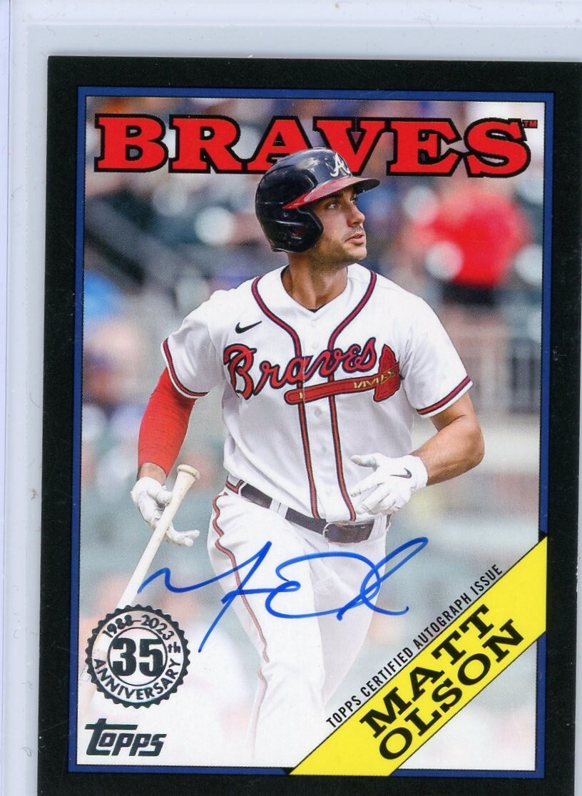 2023 Topps 1988 Style Black Autograph #88BA-MO Matt Olson No 66 of 99 ...