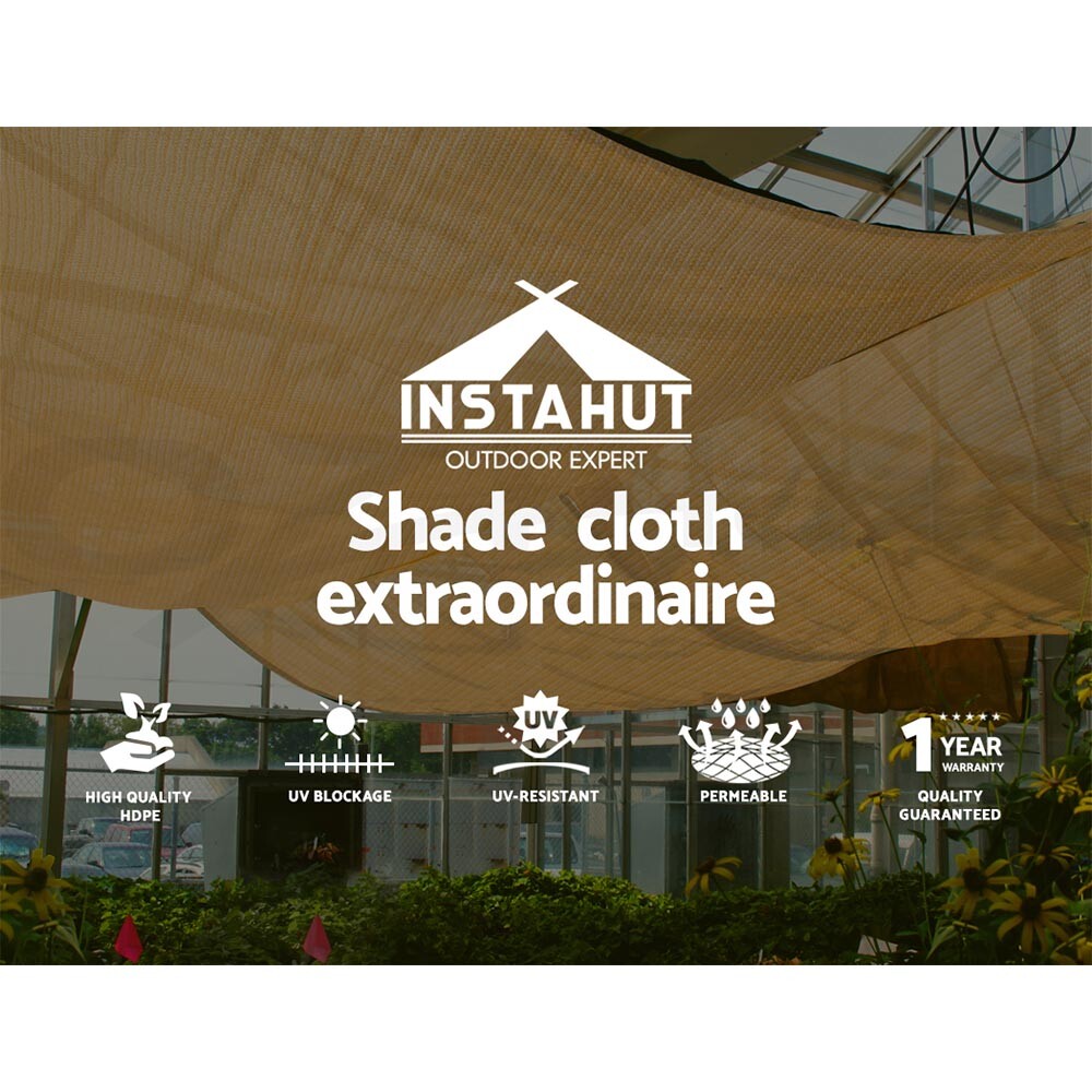 Instahut 50% Shade Cloth 3.66x10m Shadecloth Sail Heavy Duty Garden ...