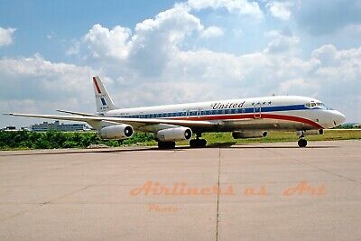 United Airlines Douglas DC-8-62 N8974U at PIT in June 1976 8"x12" Color ...