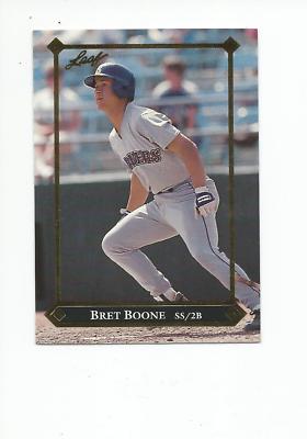 BRET BOONE 1992 Leaf GOLD ROOKIES Baseball card #BC-12 Seattle Mariners ...