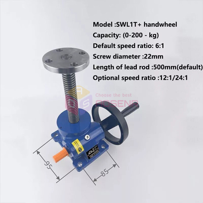 SWL Leading Screw Lift Small Lifting Platform Hand-cranking Lead Screw ...
