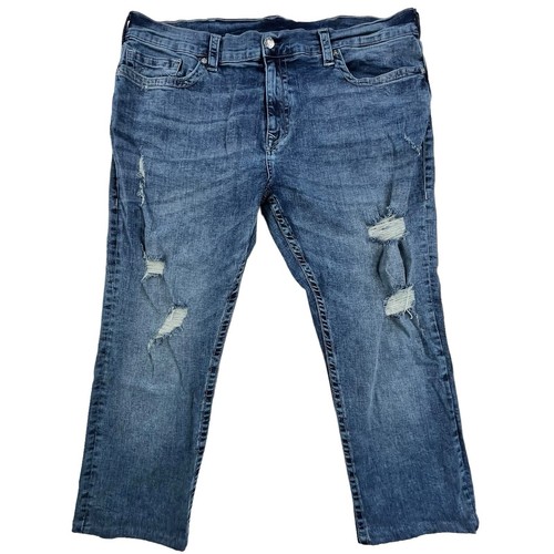 True Religion Jeans Men's 44x27 Distressed Embroidered Ricky Relaxed ...