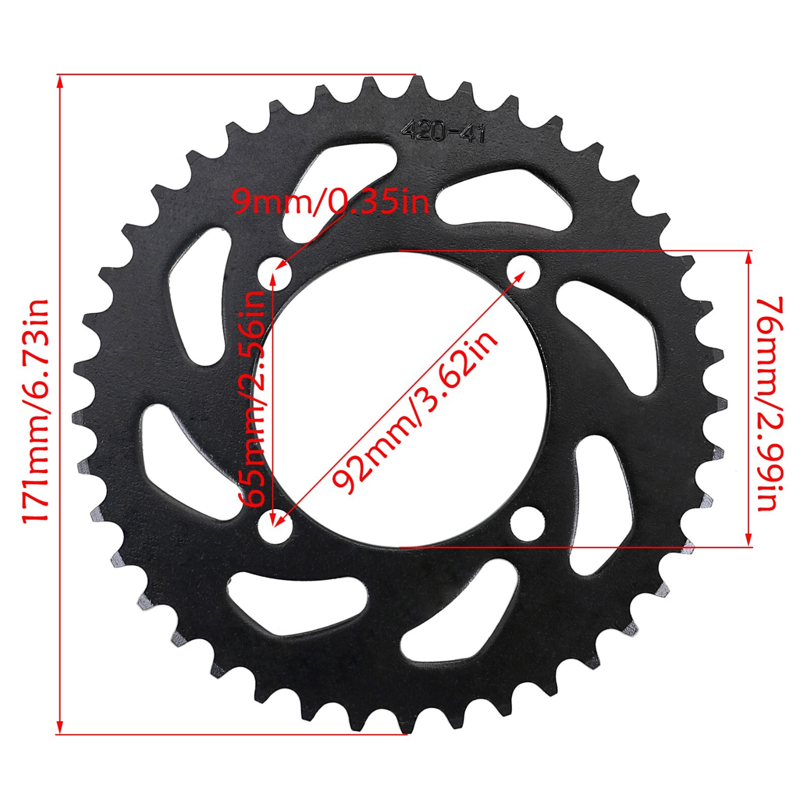 420 Chain + Front Rear Sprocket For Dirt Pit Bike Coolster 110cc 125cc ...