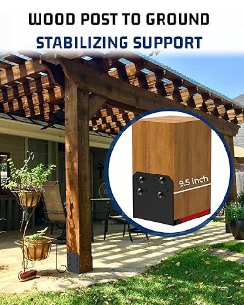 Nominal 10x10 Post Base for Concrete 2-Pack 1-Inch Standoff Pergola ...