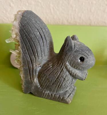 Quartz in natural stone squirrel carving | eBay