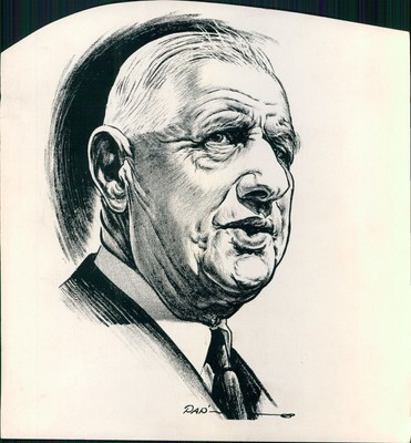 1966 Charles De Gaulle Battle French Eternal Vintage Drawing Suit Tie ...