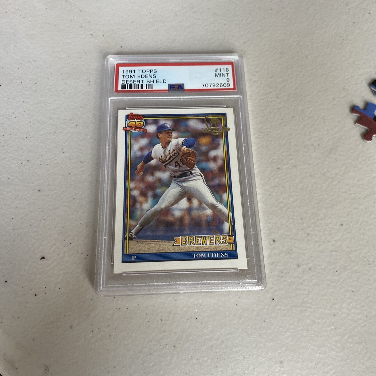 1991 Topps Desert Shield #118 Tom Edens PSA 9 Milwaukee Brewers | eBay