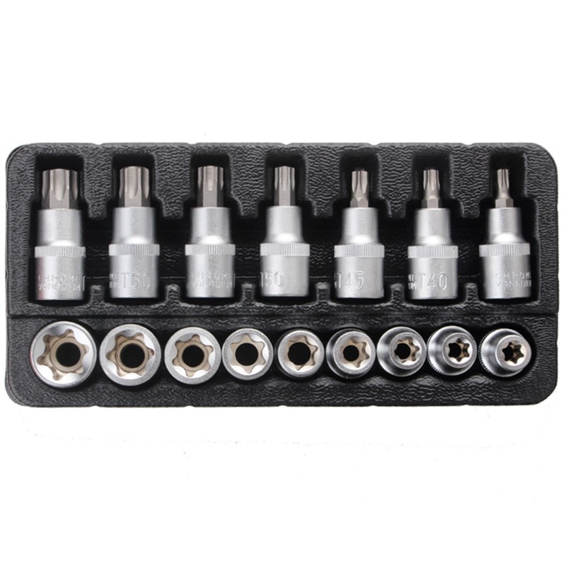 E & for T TORX Star Socket Set External Star Socket Set E10-E24 T30-T70 ...