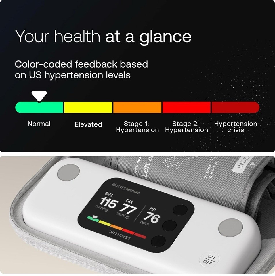 Withings BPM Vision – Smart Arm Blood Pressure Monitor | FDA-Cleared ...