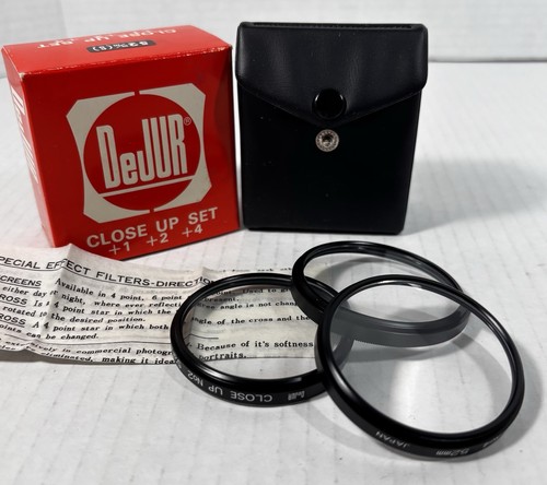 DeJur 52mm Close-Up Lens Filter Set +1 +2 +4 Case Instructions Box ...
