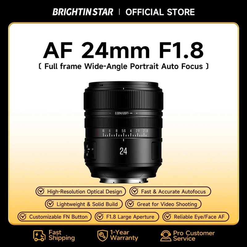 Brightin Star AF 24mm F1.8 Full Frame Auto focus Lens For Nikon Z-mount ...