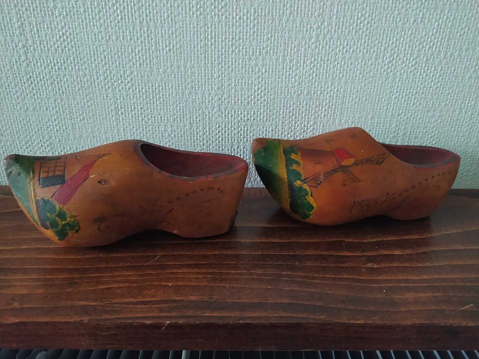 Pair of DECORATIVE ORNAMENTAL VINTAGE (1958) CLOGS with WINDMILL ...