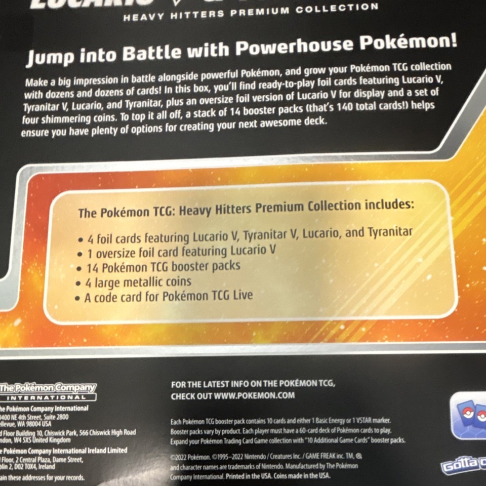 Pokémon Heavy Hitters Box Lucario & Tyranitar V Foil Promo 140 Cards | eBay